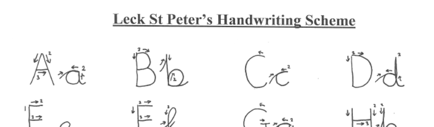 Leck St Peters C of E Primary School » Handwriting